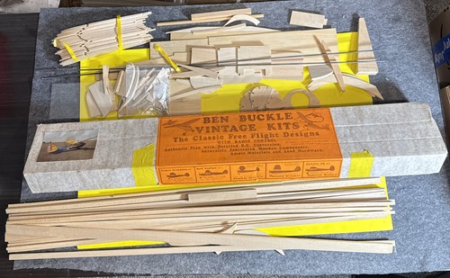 VINTAGE BEN BUCKLE INCOMPLETE MODEL PLANE KIT FREE FLIGHT NO PRINTS ...