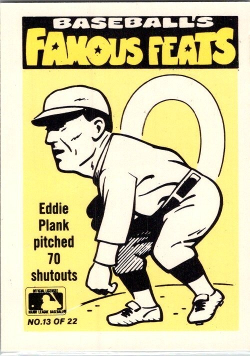 1986 Fleer Famous Feats #13 Eddie Plank Chicago White Sox New York Mets ...