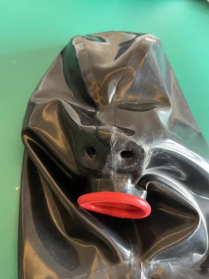 Latex Hoods Mask Micro Holes Perforated Eye Nose Breathing Tube Mouth ...