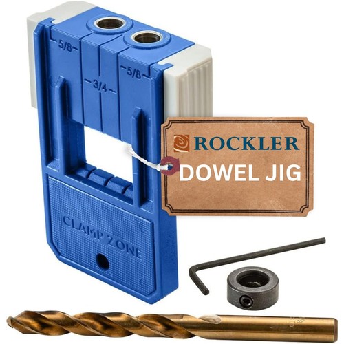 Rockler 3/8” Doweling Jig Kit w/Drill Bit & Stop Collar – Wood Dowel ...