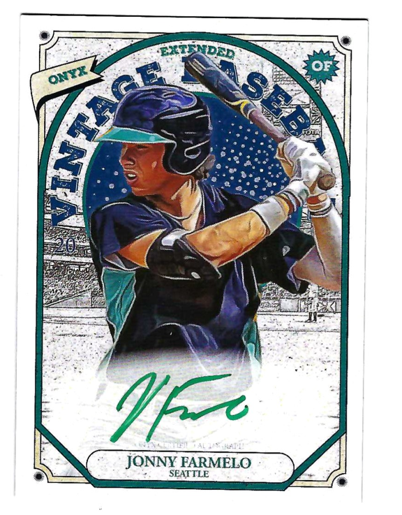 JONNY FARMELO 2023 ONYX VINTAGE EXTENDED BASEBALL ON CARD AUTO GREEN ...