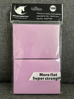 100 Premium Card Sleeves, Pink, Matte Card Sleeves, Standard TCG ...