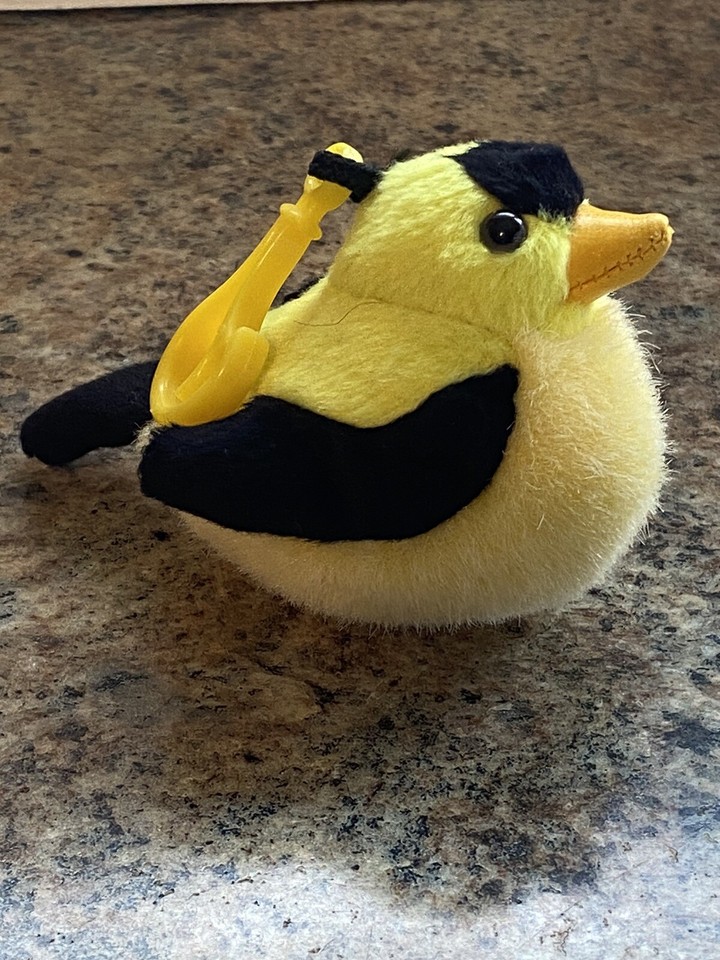 K & M Stuffed Keychain Plush Yellow Gold Finch Audubon NO Sound Easter ...