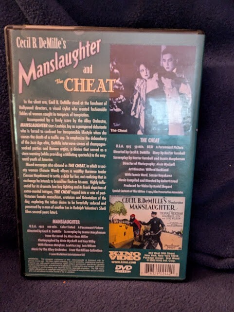 Cecil B. DeMille: Manslaughter (1922) DVD + A Fool There Was* Theda ...
