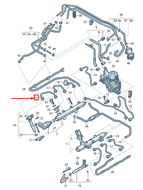Audi A4 A5 A6 A7 Q5 Q7 3.0 TDI fuel rail pressure pipe 059130241CQ for ...