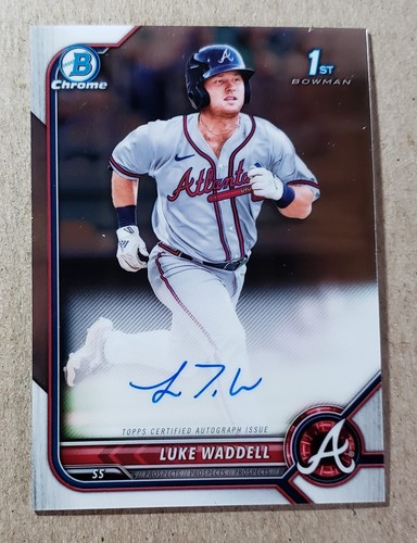 2022 Bowman Chrome Prospects Luke Waddell Auto Atlanta Braves Autograph ...