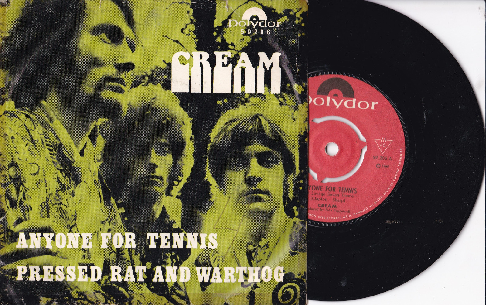 CREAM -Anyone For Tennis / Pressed Rat And Warthog- 7" 45 Norway Press ...