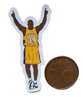 Autocollant Basketball NBA Sticker Shaquille O'Neal PVC Lakers 34 Los ...