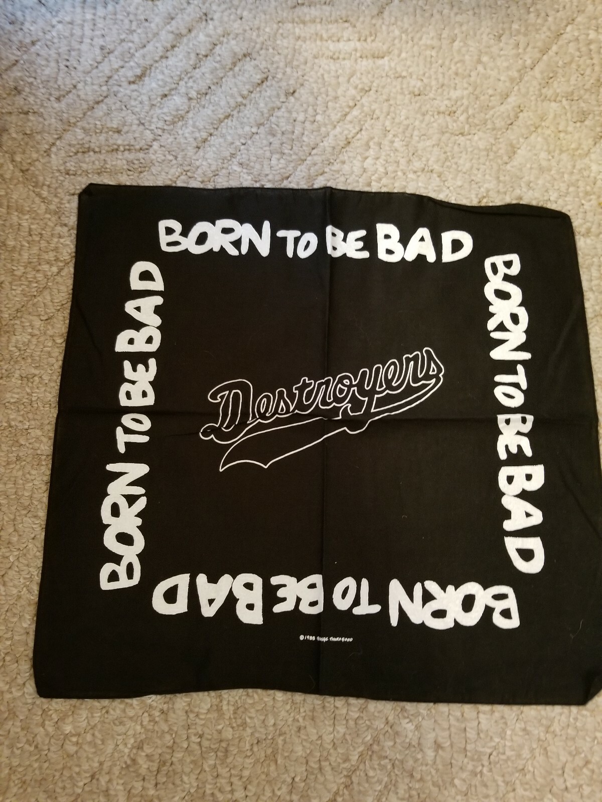 Vintage George Thorogood Handkerchief 80s Rock Band Head Scarf Bandana ...