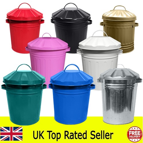15 Litre Colour Mini Metal Bin Small Dustbin Rubbish Bathroom Toy ...