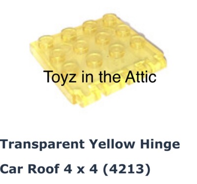 Lego 1x 4213 Trans-Yellow Hinge Vehicle Roof 4 x 4 Robot Command Center ...