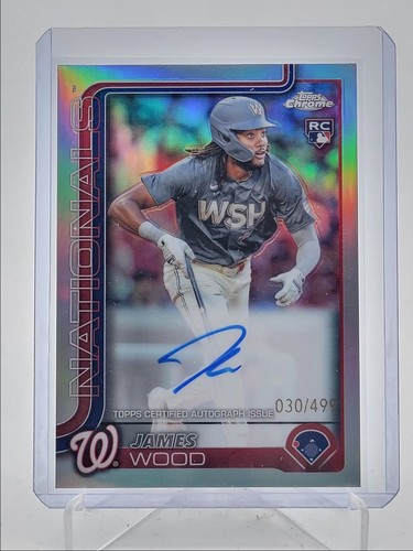 JAMES WOOD 2025 TOPPS CHROME ROOKIE AUTOGRAPH REFRACTOR RC AUTO /499 ...