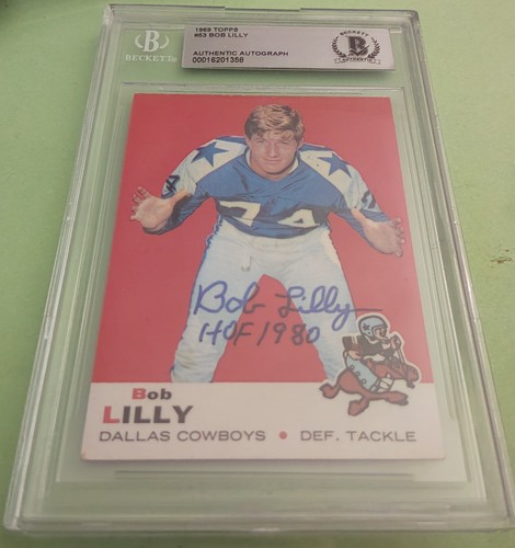 1969 Bob Lilly Topps NFL Football Card #53 HOF Dallas Cowboys BGS ...