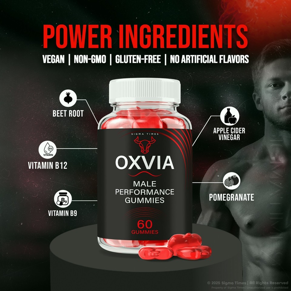 (2 Pack) Oxvia Male Performance Gummies, Advanced Health Formula for ...