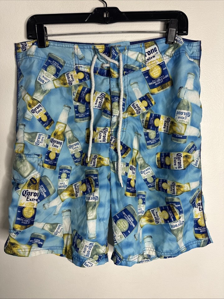Corona Board Shorts Mens Medium Beer Bottle Extra Swim Trunks Sz 32 ...