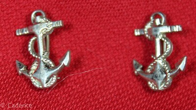 US WW2 USN Navy Petty Officer Rank Badge Pin Pin Back Nice Silver SMALL ...