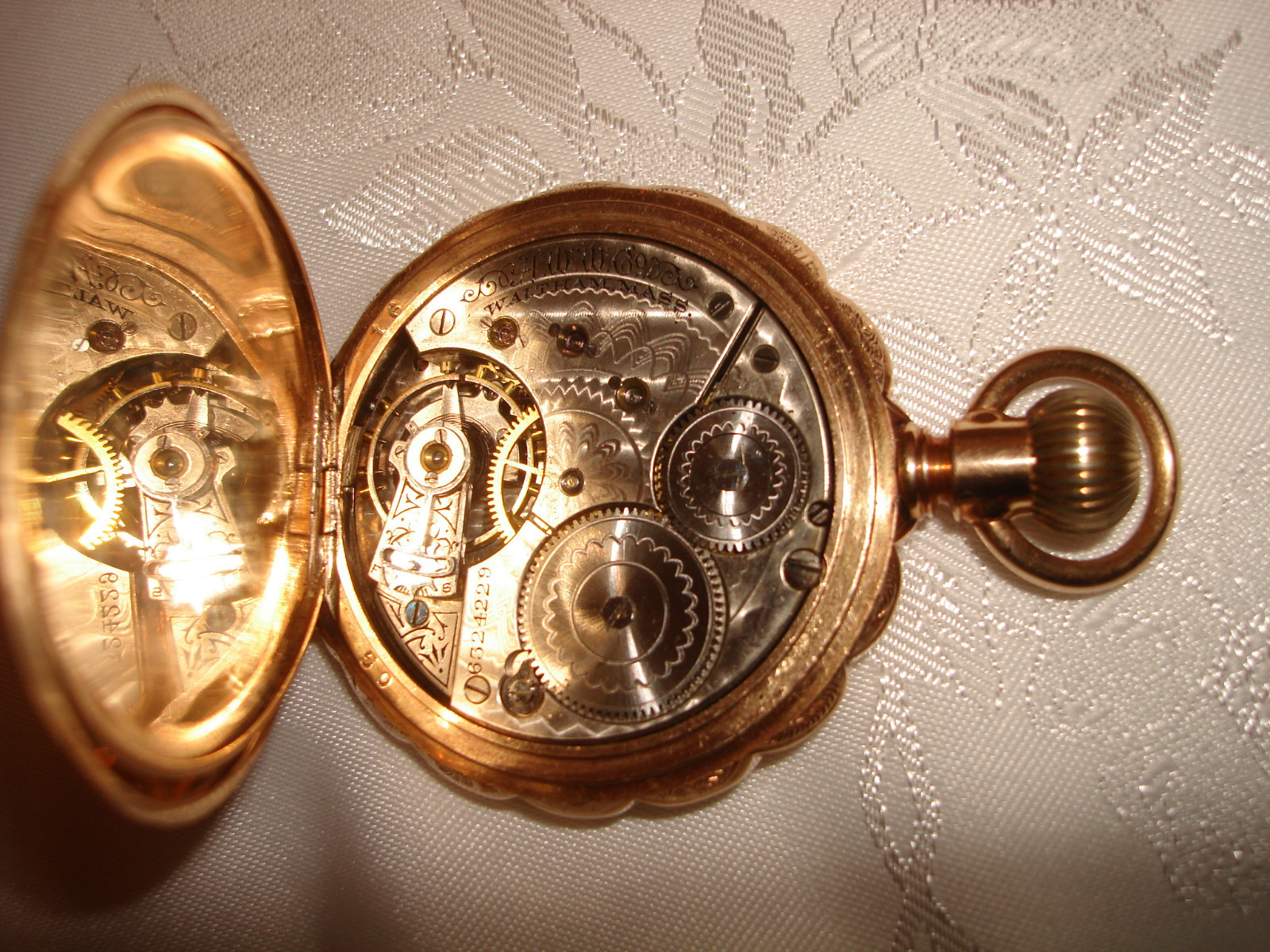 CIRCA 1893 HUNTING WALTHAM 14 KT ROSE GOLD POCKET WATCH | eBay