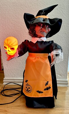 Vintage Halloween Animatronic WITCH (28”) Table / Mantle Decor (see ...