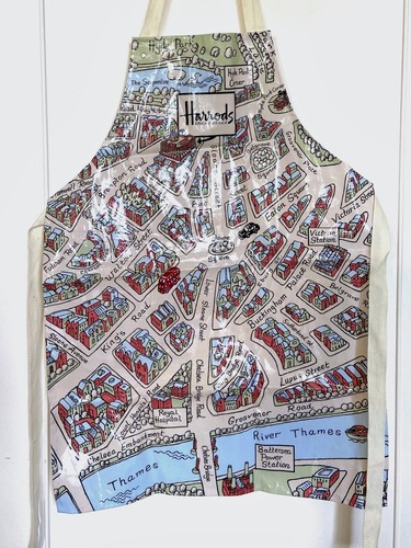 Harrods Knightsbridge PVC over Cotton Apron London Map AS NEW | eBay ...