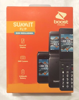 @Boost Mobile Summit Flip Phone SLD06D, 2.8" 5MP, Network Locked to ...