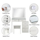 Dressing Table with LED Lighted Mirror Makeup Lady Dresser Desk Table ...