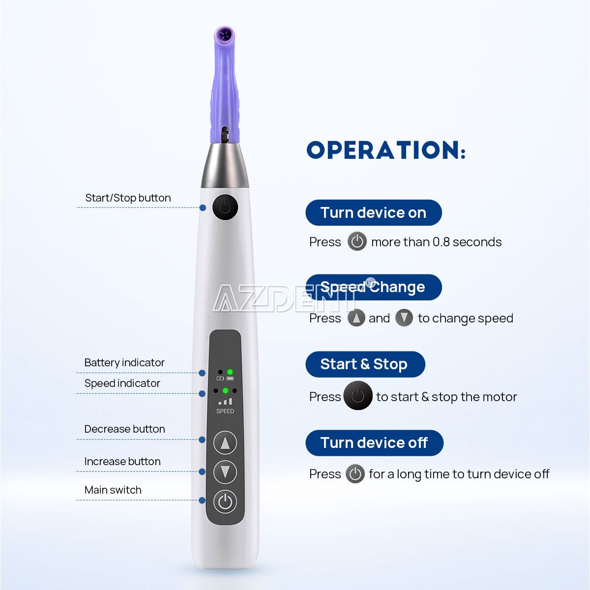 Portable Dental Cordless Hygiene Prophy Handpiece /8Leds Intraoral ...
