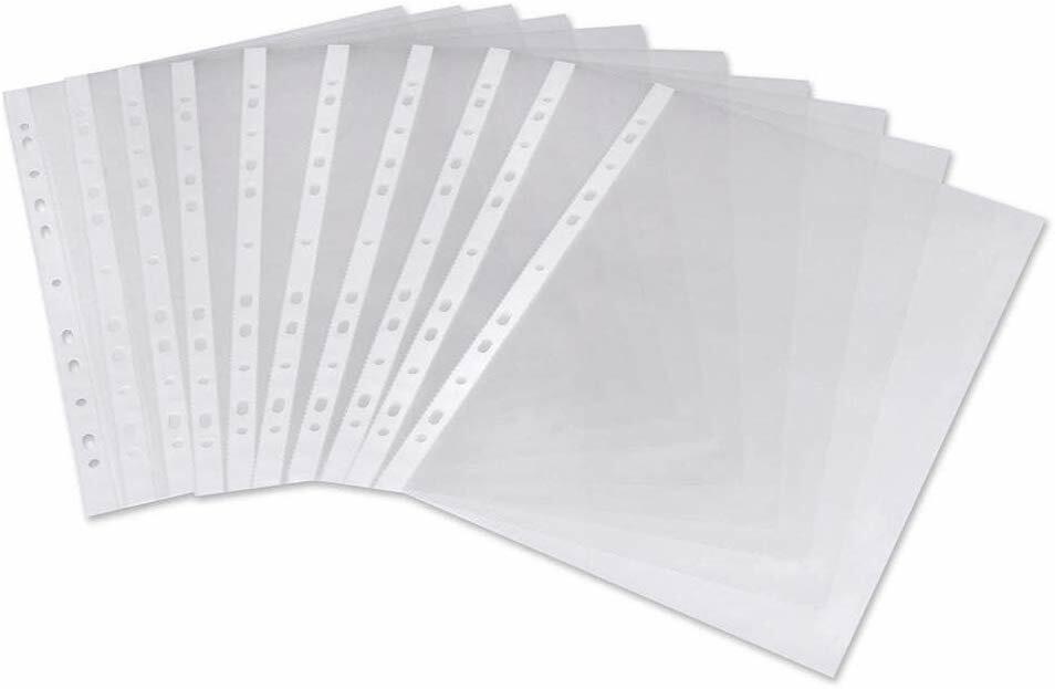 A4 Clear Plastic Punched Pockets Poly Folders Filing Wallets Sleeves ...