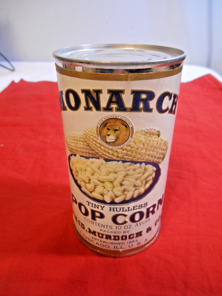 Vintage Monarch POP CORN Tin Can Popping Corn Sealed Full Unopened | eBay