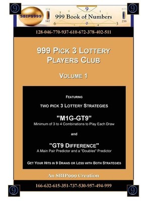999 Pick 3 Lottery Players Club Volume 1: Featuring M1G-GT9 and GT9 Difference L | eBay Australia
