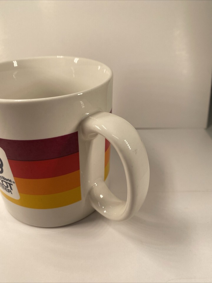 Vtg 1982 Walt Disney World Epcot Center Coffee Cup Mug Rainbow Stripe ...