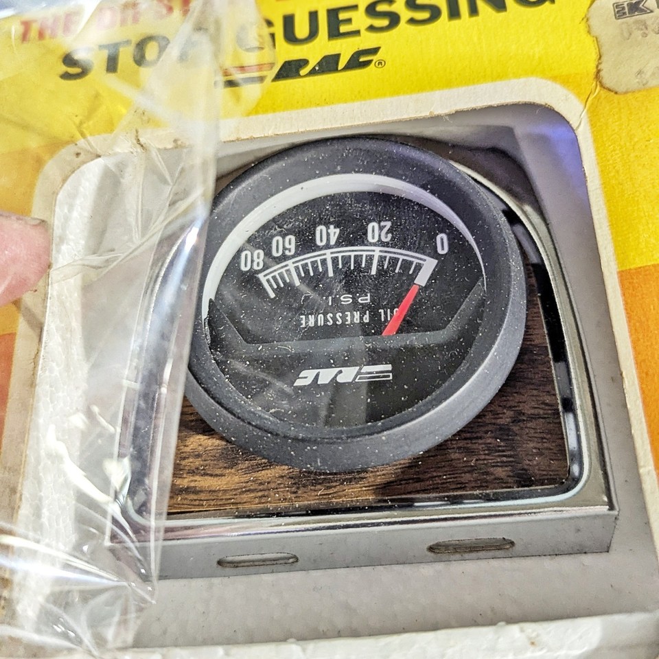 VINTAGE NOS RAC OIL PRESSURE GAUGE RAT ROD GASSER HOT TRACTOR BOAT ...