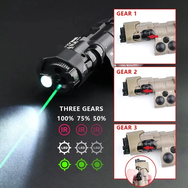 WADSN MAWL C1+ Laser Red Green IR Laser Sight White LED Strobe ...