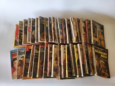38 Vintage MYSTERY Pulp PAPERBACK BOOK Lot EROTIC Suspense Pocket 1940s ...