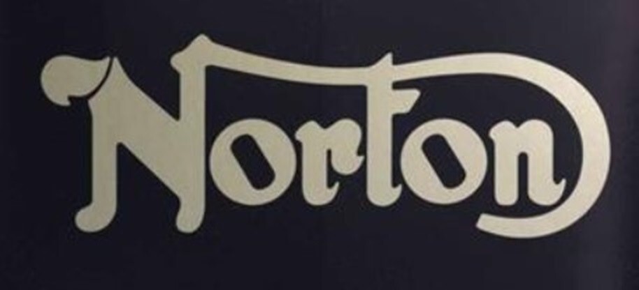 NORTON MOTORCYCLE GOLD SEAT LOGO DECAL STICKER VINYL GRAPHICS Commando ...