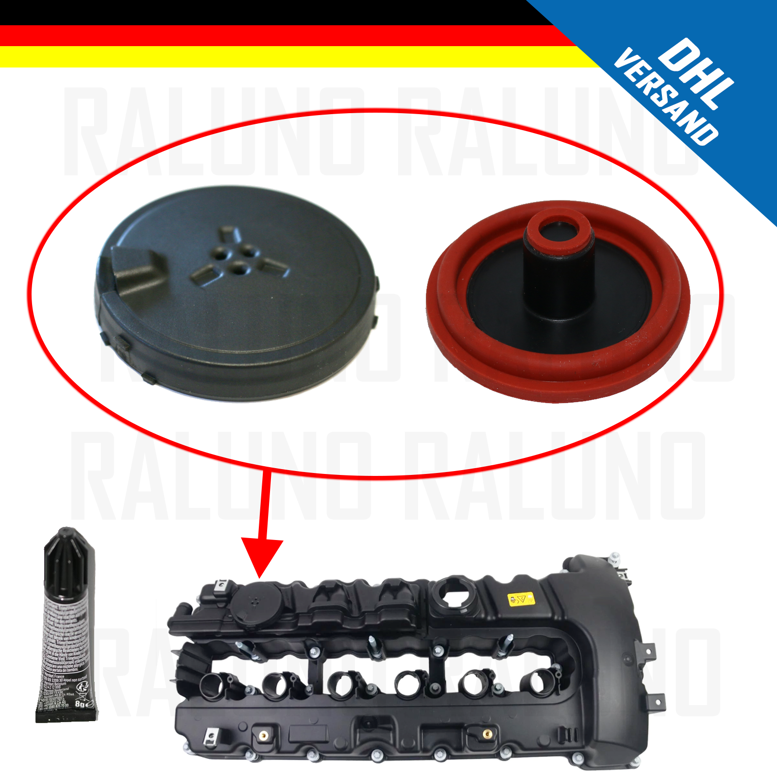 BMW N53 MEMBRANE & DECKEL KURBELGEHÄUSEENTLÜFTUNG VENTILDECKEL ...