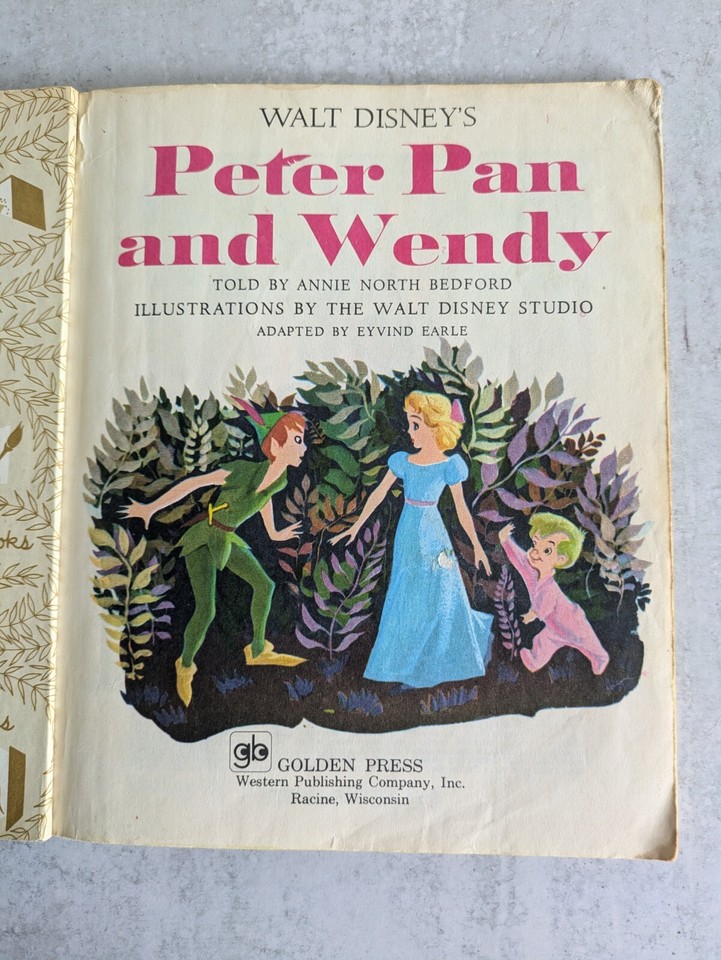 VINTAGE Peter Pan and Wendy Little Golden Book 1978 Printing Disney | eBay