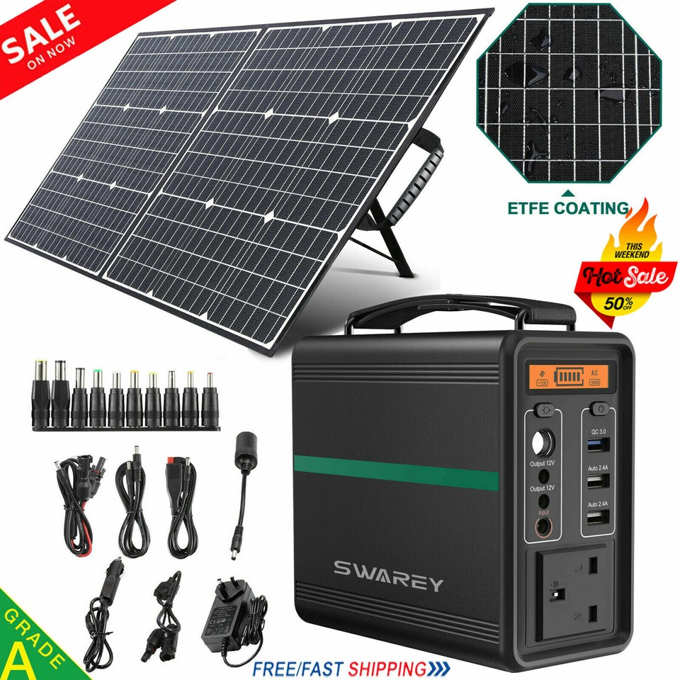 725.76Wh 518Wh 166Wh Portable Power Station Solar Generator w/100W ...