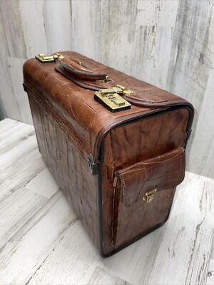 Vtg Pilot’s Salesman Suitcase Prop Bag Costume Decor Distressed 7x13x17 ...