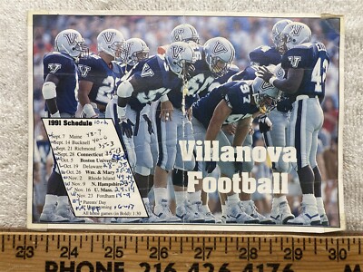 1991 Villanova Football Schedule Postcard - Rough Condition Vtg | eBay