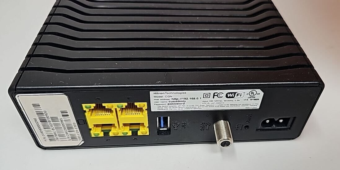 Hitron Technologies CGN Wireless WiFi Router Gateway Ethernet Modem ...
