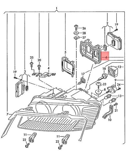 Genuine Dipped Headlight Cover Cap Left AUDI A8 S8 quattro 4E2 ...