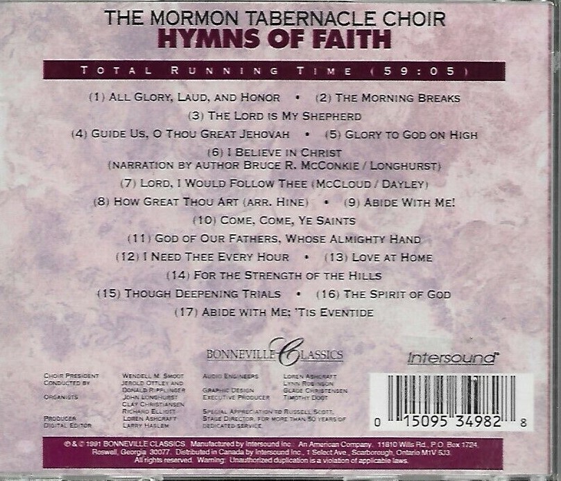 Hymns of Faith by Mormon Tabernacle Choir CD LDS Mormon 15095349828| eBay