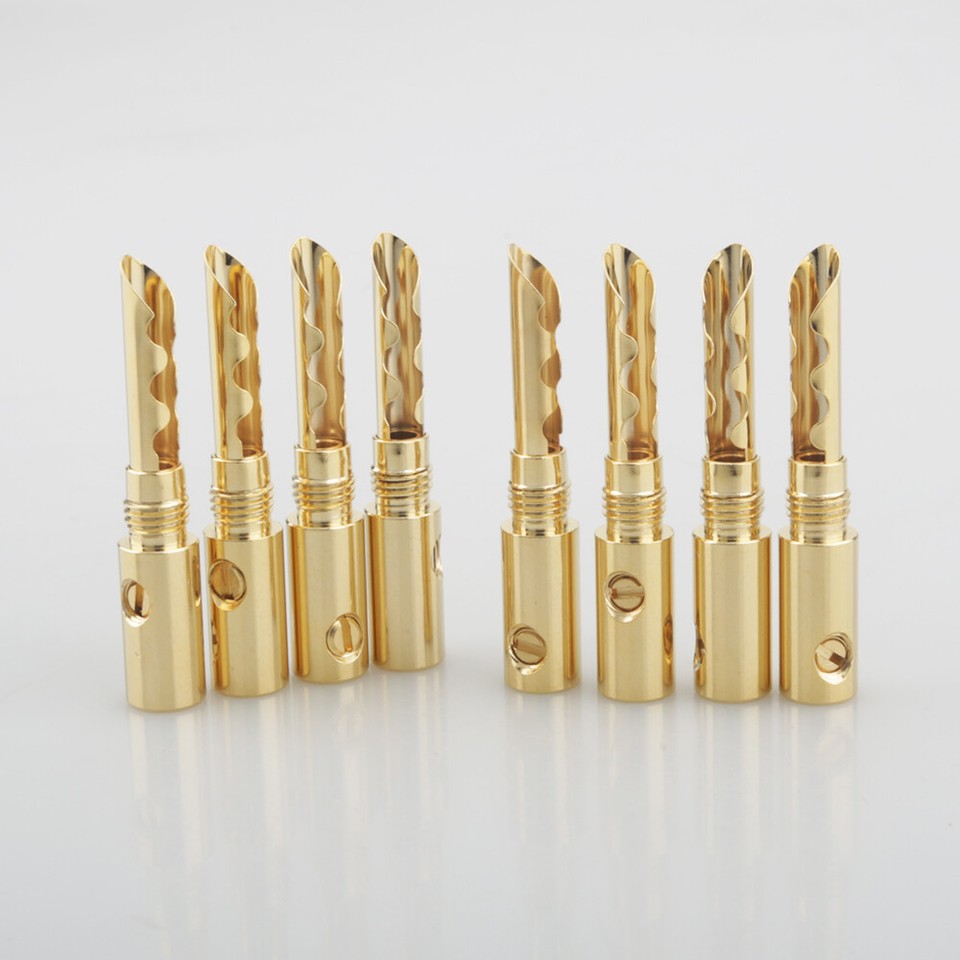 8pcs Gold Plated Copper BFA Banana Plug Male Speaker Connector for HIFI ...