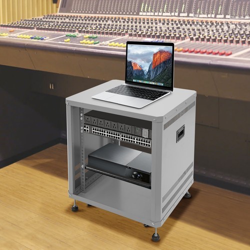 Network & Stereo Rack Rolling Server Rack Open Cabinet with Caster ...