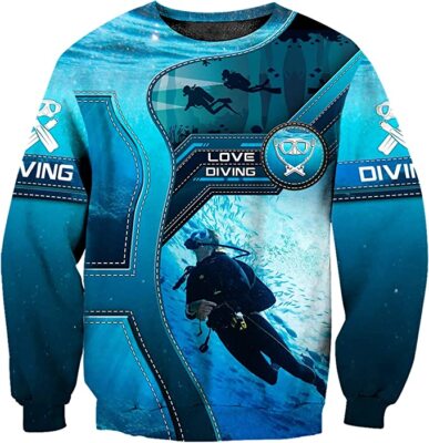 Beautiful Scuba Diving 3D All Over Printed Men Sweatshirt Unisex ...