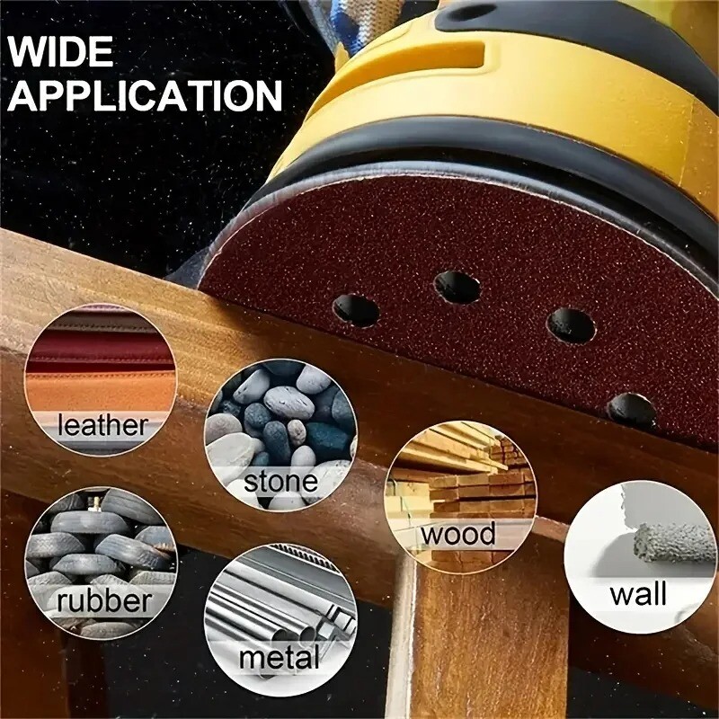 5 inch Sanding Discs / Hook&Loop 8 hole pads 5'' Sandpaper 40 60 80 ...