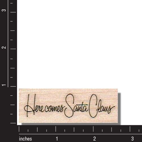 Rubber Stamp, Here Is Santa Claus, Christmas,Xmas,Holiday,Greeting ...