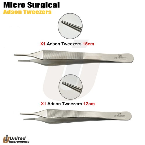 Micro Surgical Adson Smooth Point Tweezers Tissue Cotton Dressing ...