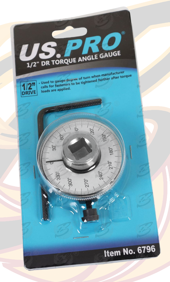 US PRO Torque Angle Gauge 1/2" Drive 360 Degree Rotation Scale Gauge ...