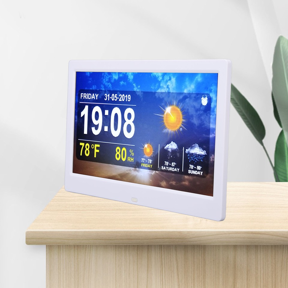 WIFI Clock 10in Date Time Temperature Humidity Color Display Alarm ...